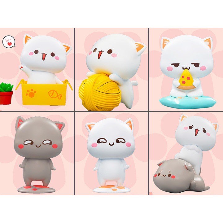 Authentic sealed full set Mitao cat grey white cat blind box season 1 ...