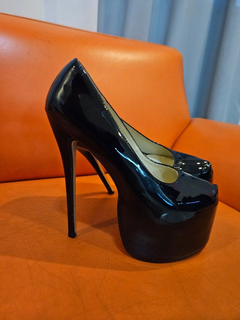 Extra Large Black High Heel Platform shoes, Women's Fashion, Footwear ...