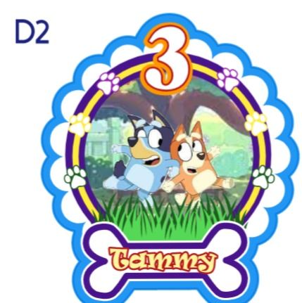 Bluey Theme Customised Cake Topper, Hobbies & Toys, Stationery & Craft ...