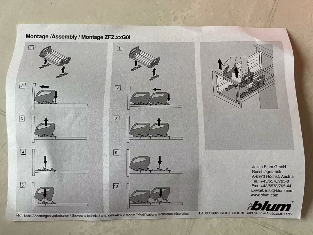 Blum Orga-Line Spice Holder/Spice Rack (2pcs/Box), Furniture & Home ...