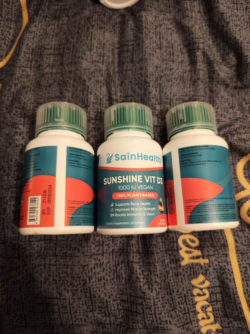 Brand new sealed SainHealth Sunshine Vitamin D3 1000IU 60 softgels ...