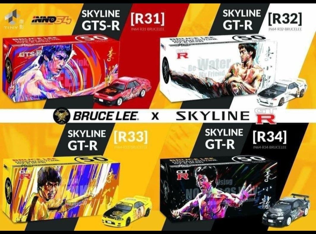 Bruce Lee 50 Years Legacy Nissan Skyline GTR 31 to 34 full set, Hobbies ...