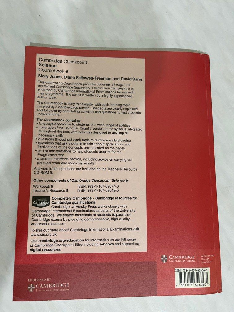 Cambridge Science Coursebook Yr 9 (textbook), Hobbies & Toys, Books ...