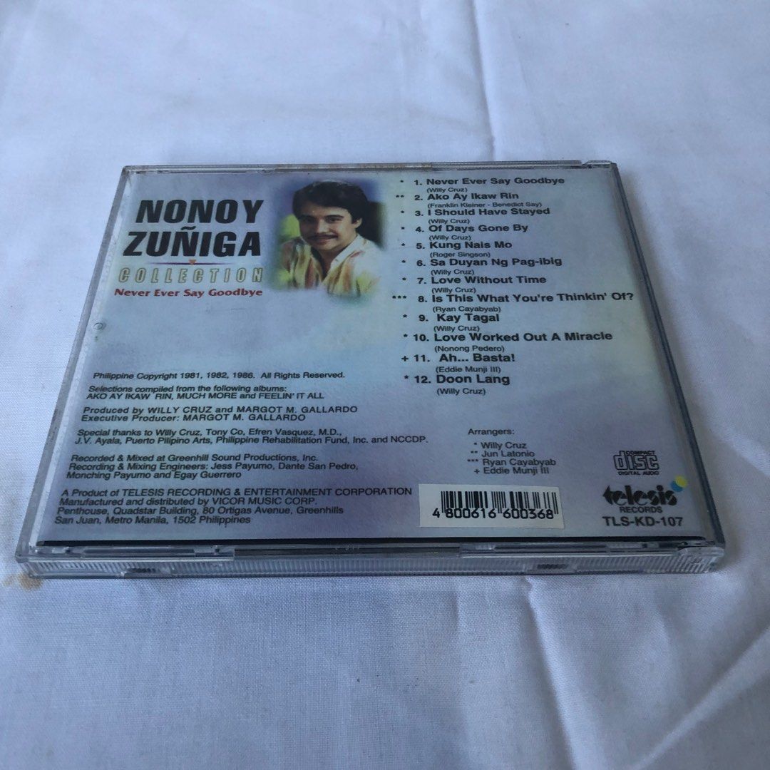 CD Nonoy Zuniga Collection Never Ever Say Goodbye, Hobbies & Toys ...