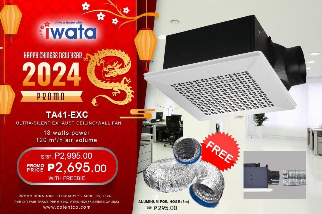 CEILING EXHAUST FAN WITH FREE FLEXIBLE HOST, TV & Home Appliances, Air ...