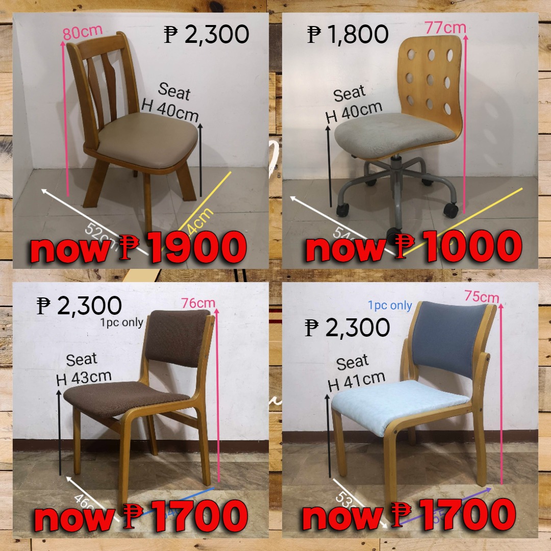 Chair 1pc each solid wood (less 100 sf), Furniture & Home Living ...