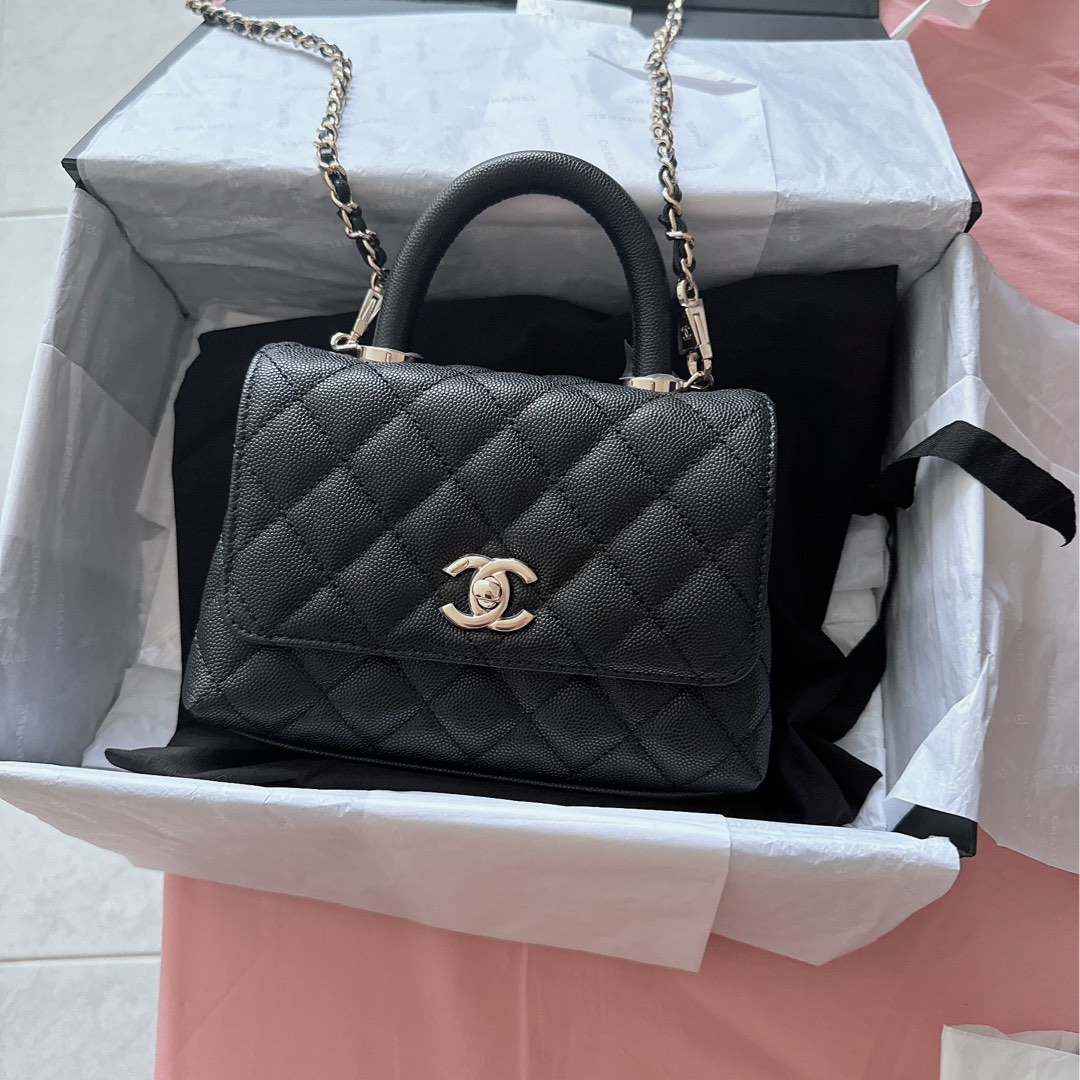 Chanel Coco Handle Mini in LGHW, Luxury, Bags & Wallets on Carousell