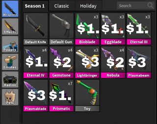 RARE MM2 WEAPONS | CHECK DESCRIPTION FOR PRICE | MURDERER MYSTERY 2 ...