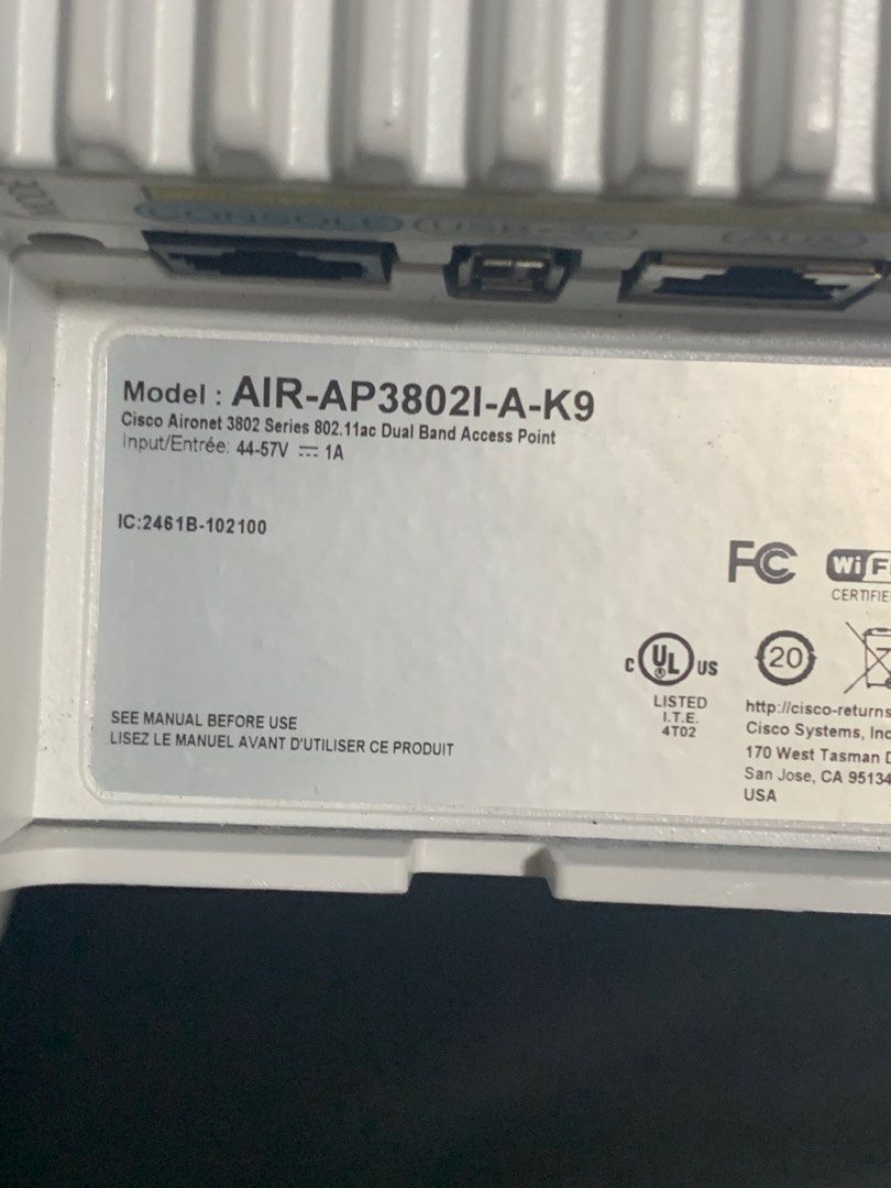 Cisco Aironet 3802i Access Point, Computers & Tech, Office & Business ...