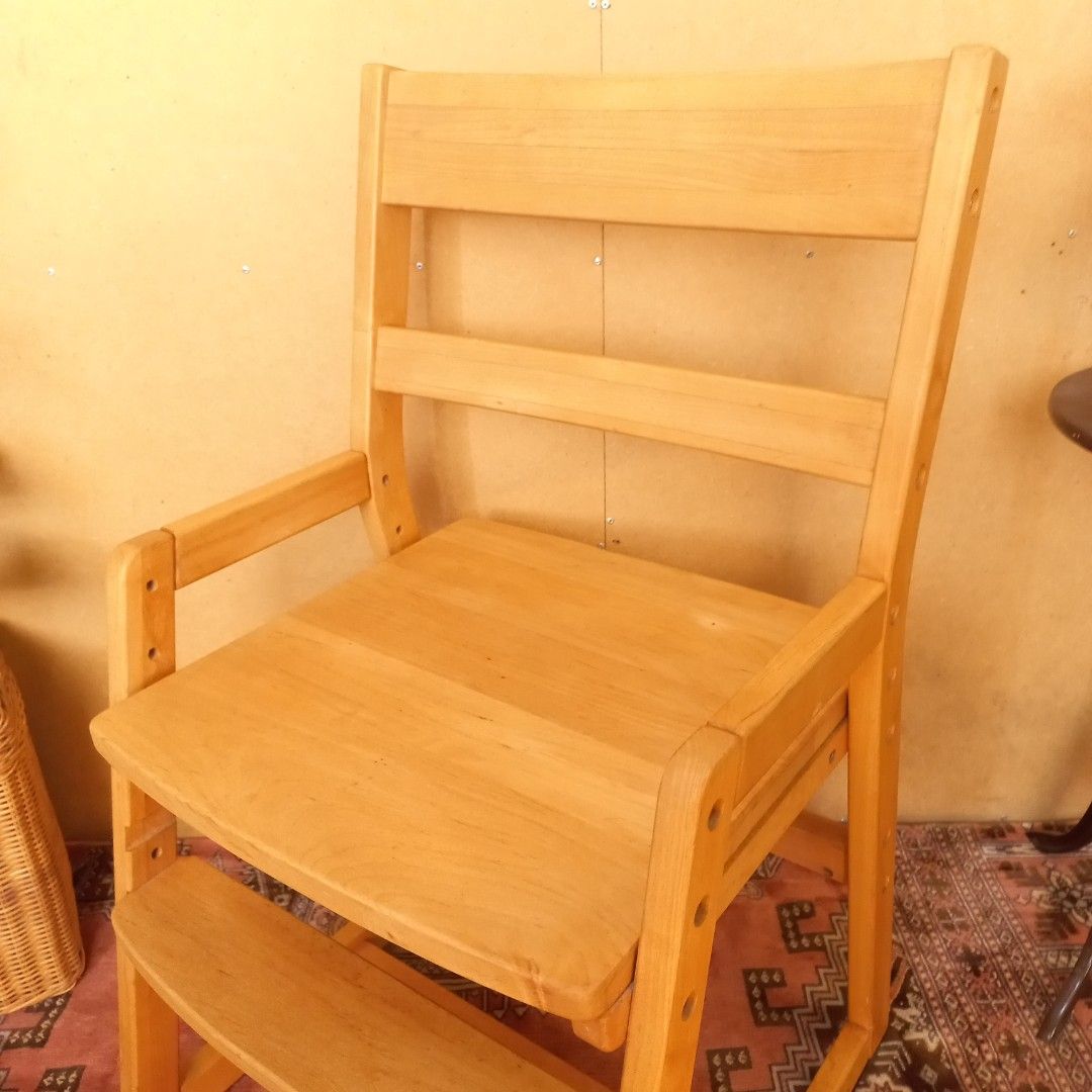 Yamatoya Coco grow chair for kids-teens solid wood adjustable height ...