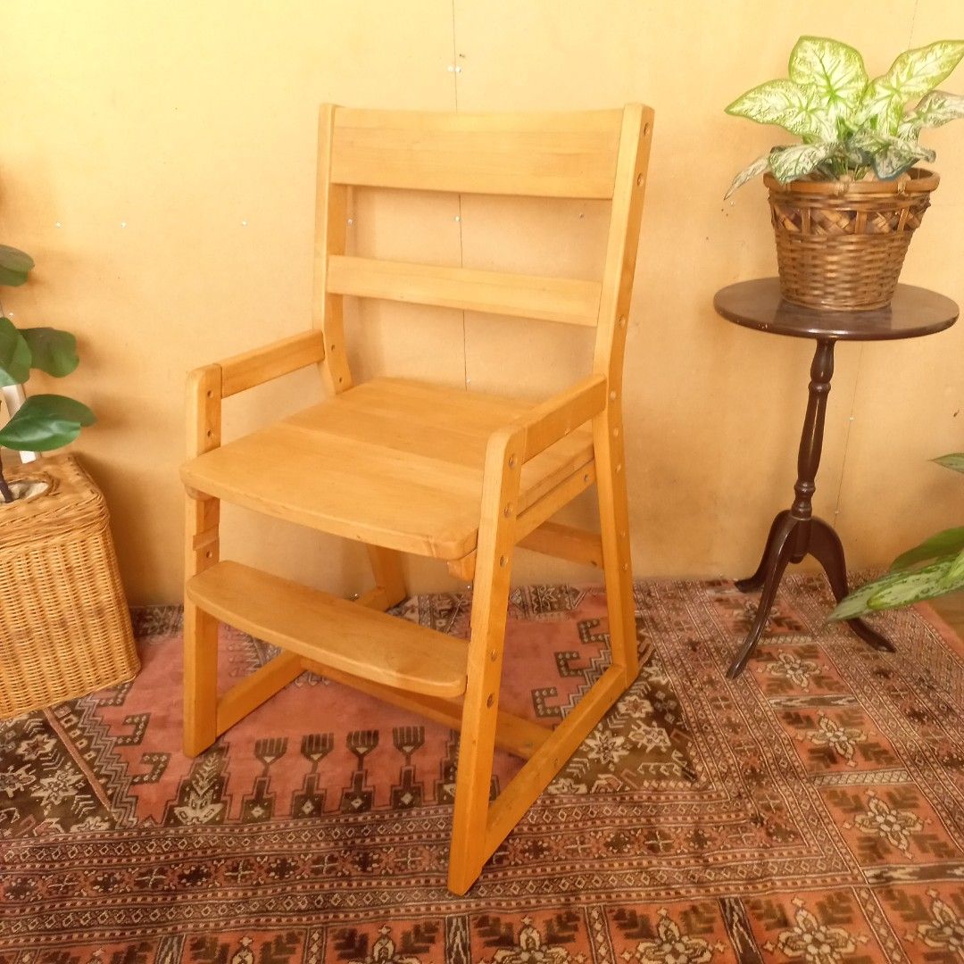 Yamatoya Coco grow chair for kids-teens solid wood adjustable height ...