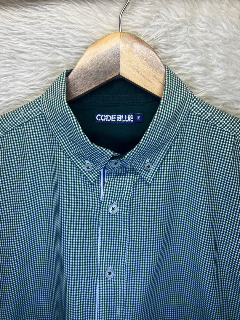 Code Blue Longsleeves Green White Pinstripes buttondown Medium, Men's ...