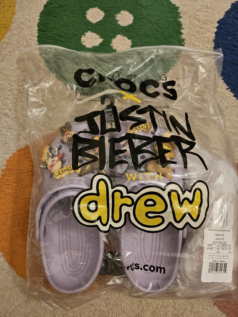 Drew House x Crocs (Lavender), Women's Fashion, Footwear, Flipflops and ...