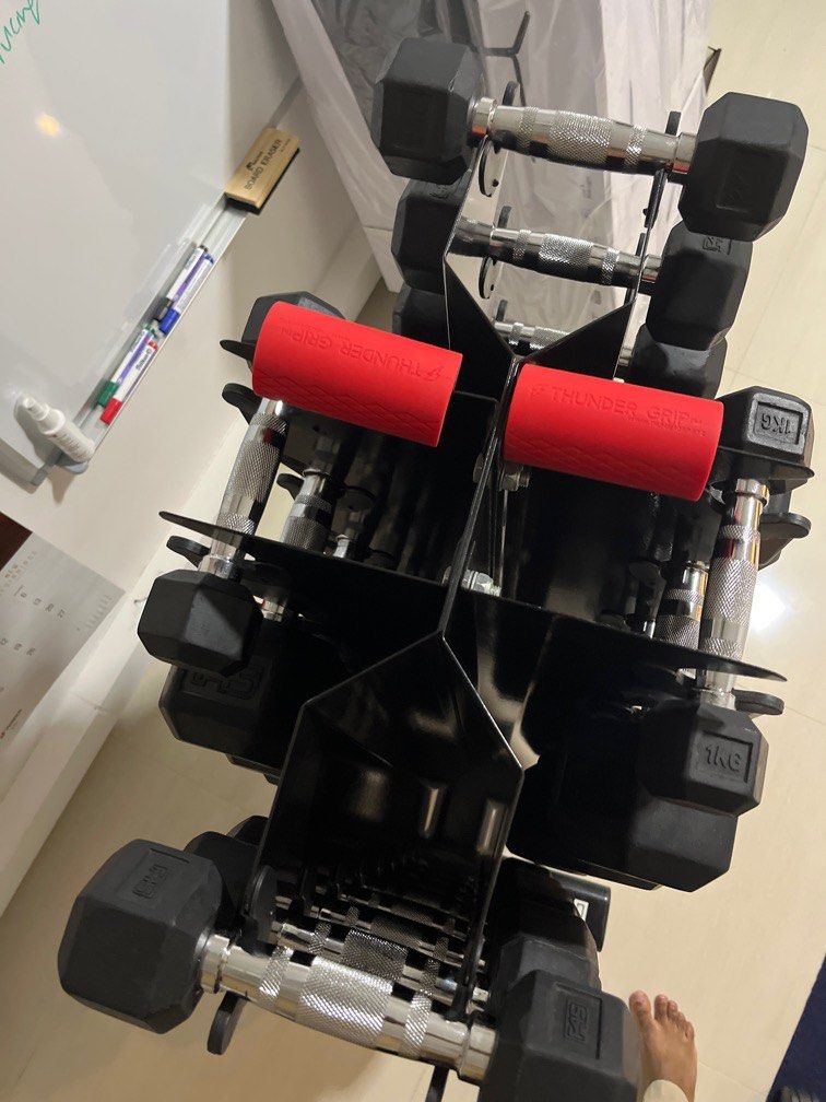 Dumbbell Set (with rack on wheels), Sports Equipment, Exercise ...