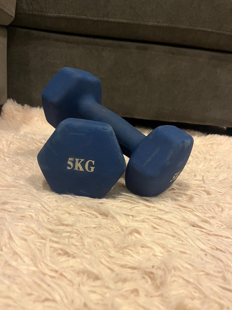 Dumbbells 5Kg - Pair, Sports Equipment, Exercise & Fitness, Weights ...