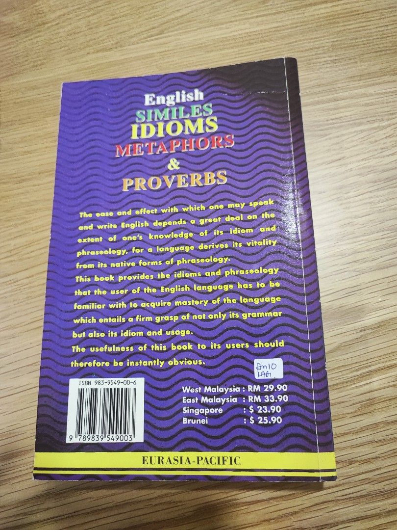 (ENG) English Similes Idioms Metaphors & Proverbs, Hobbies & Toys ...