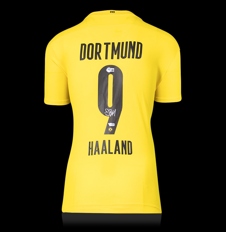 Erling Haaland Back Signed Borussia Dortmund 2020-21 Home Shirt ...