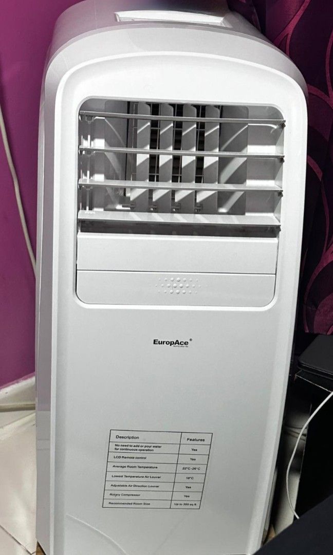 Europace Portable Aircon 20A Btu 20,000, TV & Home Appliances, Air ...