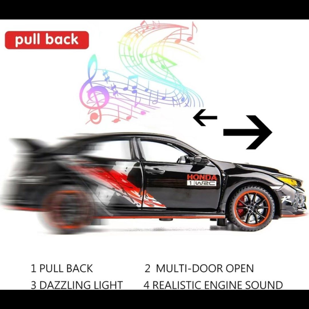 FEO Diecast 1:32 scale FK8 Civic Type R Rally A Alloy Car Toys ...