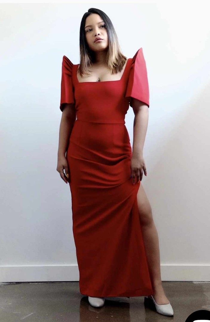 filipiniana red dress, Women's Fashion, Dresses & Sets, Dresses on ...