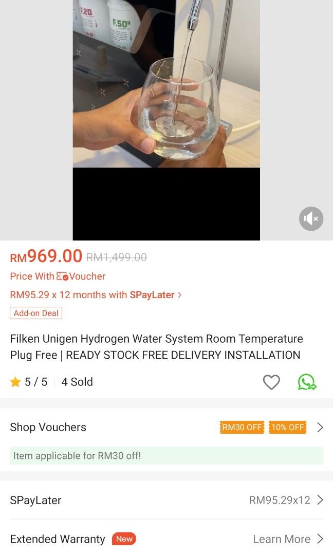 Filken Unigen Hydrogen water filter, Furniture & Home Living, Home Improvement & Organisation ...