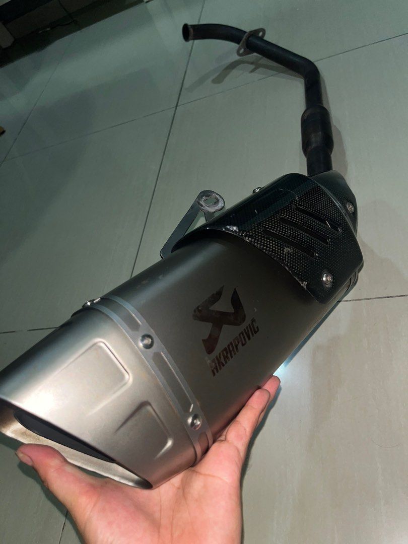 Full Akrapovic M1 exhaust system Ekzos for R15, Motorcycles, Motorcycle ...