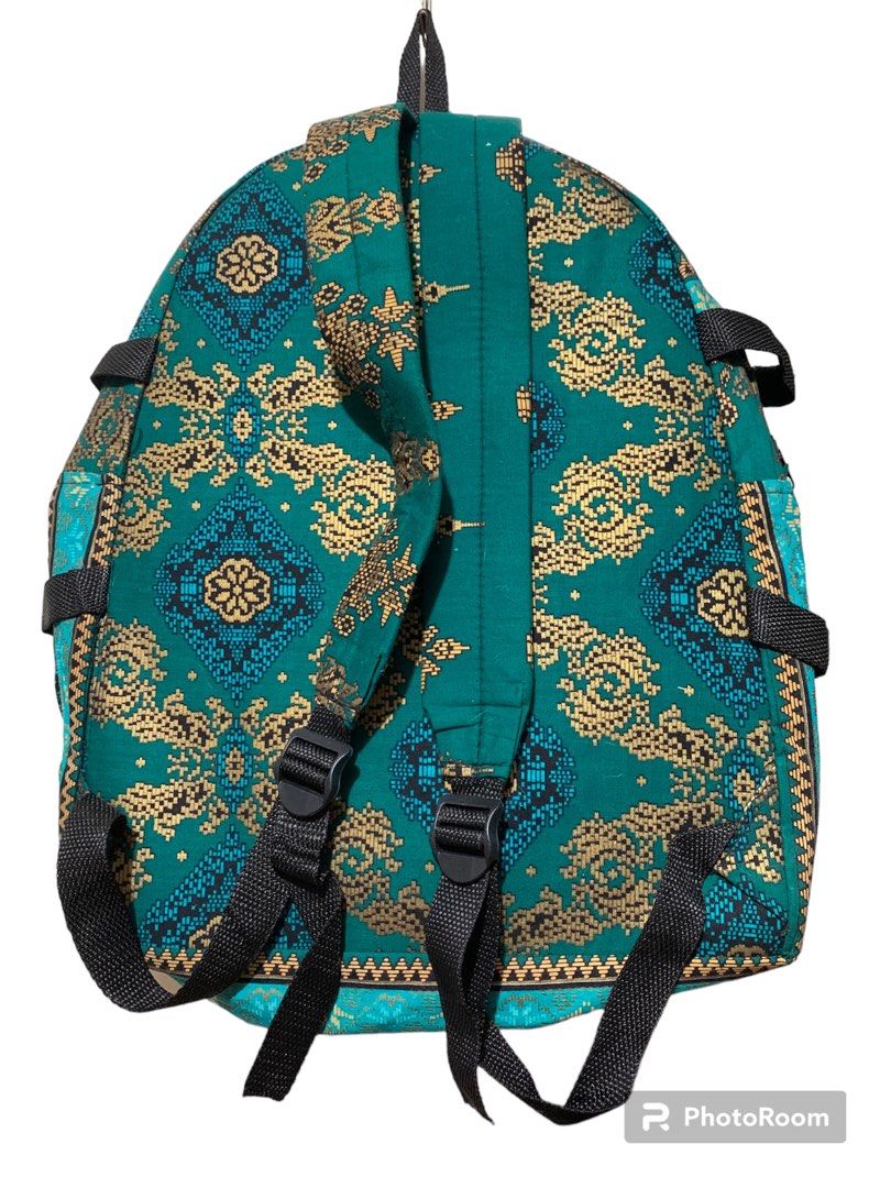 Green Batik Backpack, Women's Fashion, Bags & Wallets, Backpacks on Carousell