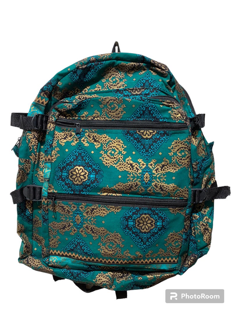 Green Batik Backpack, Women's Fashion, Bags & Wallets, Backpacks on Carousell