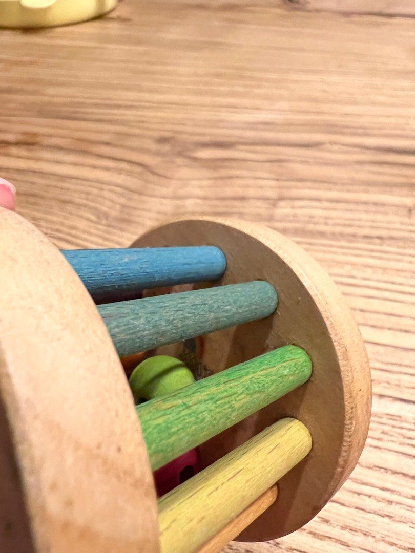 GRIMM'S mini rolling wheel with bells, rainbow colours, Hobbies & Toys ...