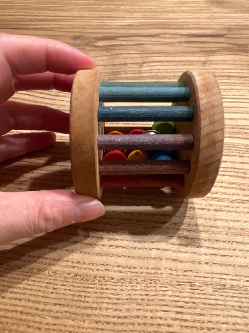 GRIMM'S mini rolling wheel with bells, rainbow colours, Hobbies & Toys ...