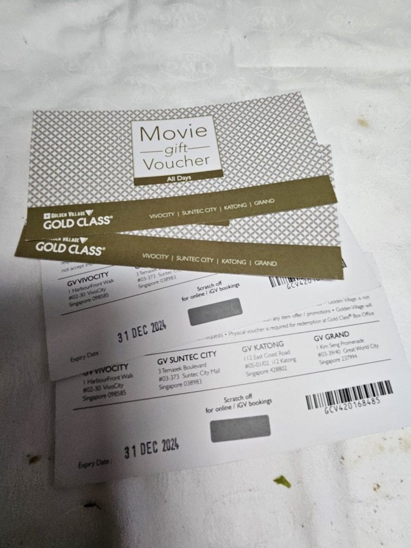 GV Gold class movie ticket (all day), Tickets & Vouchers, Event Tickets ...