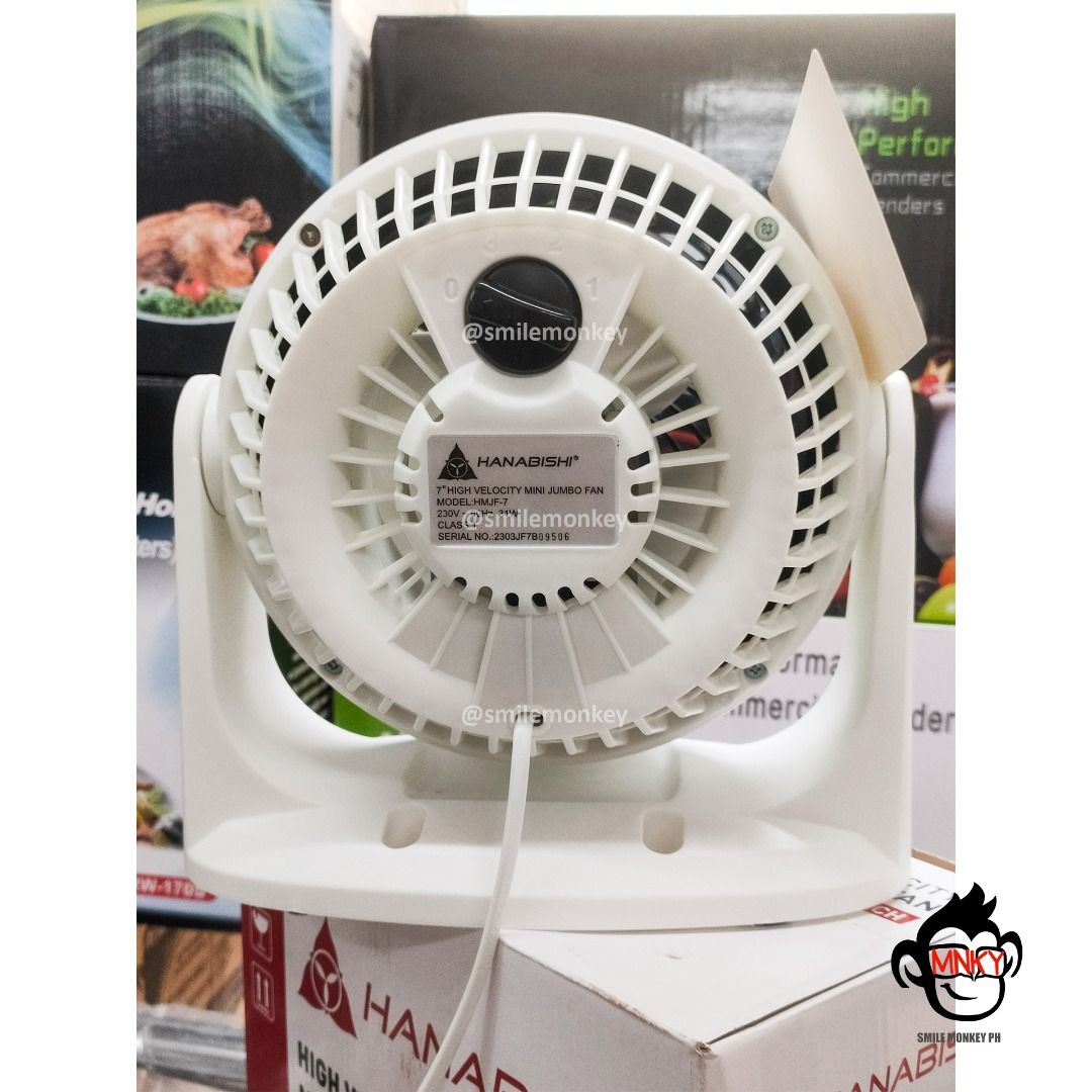Hanabishi 7-inch High Velocity Mini Jumbo Desk Cooling Fan HMJF-7 ...