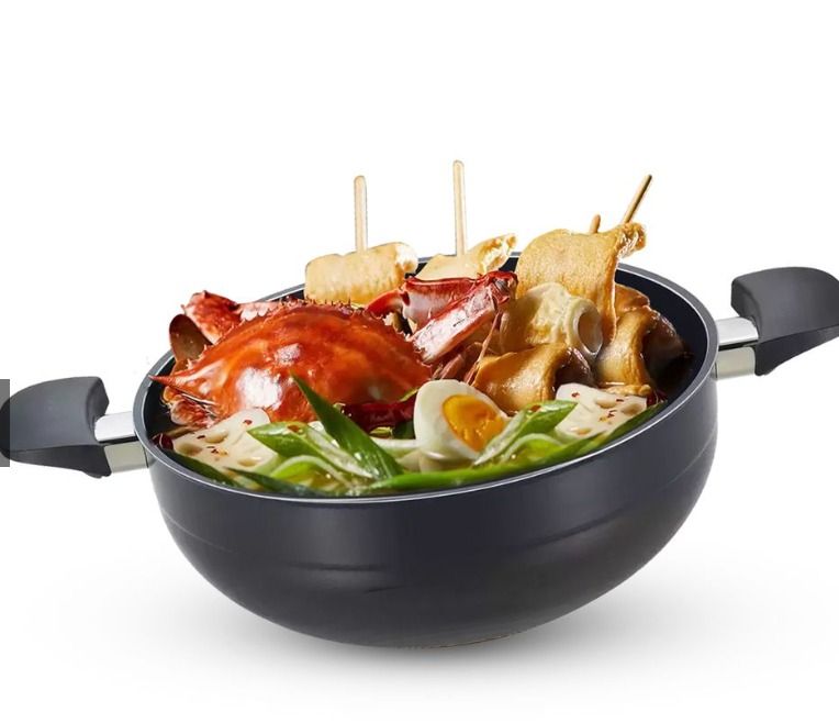 Happycall Plasma Titanium 28cm IH party Wok with Steamer, TV & Home ...