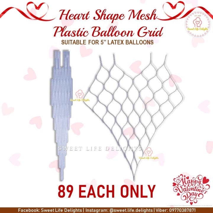 Heart Shape Mesh Plastic Balloon Grid, Hobbies & Toys, Stationary ...
