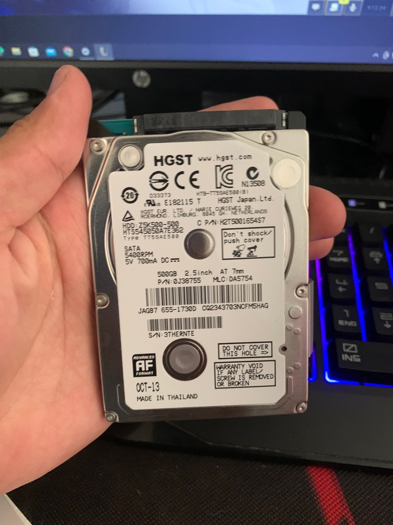 HGSR 500gb 2.5 in laptop hard drive, Computers & Tech, Parts & Accessories, Hard Disks ...