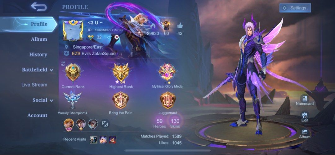 High Rank Mobile Legends Account, Video Gaming, Video Games, Others on ...