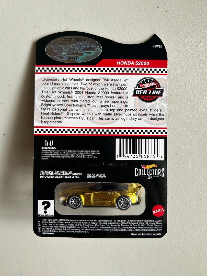 Hot Wheels RLC Exclusive Ryu Asada Honda S2000, Hobbies & Toys, Toys ...