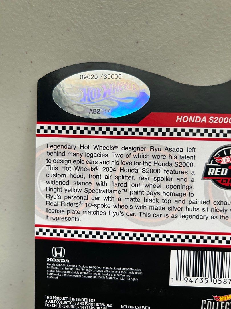 Hot Wheels RLC Exclusive Ryu Asada Honda S2000, Hobbies & Toys, Toys ...