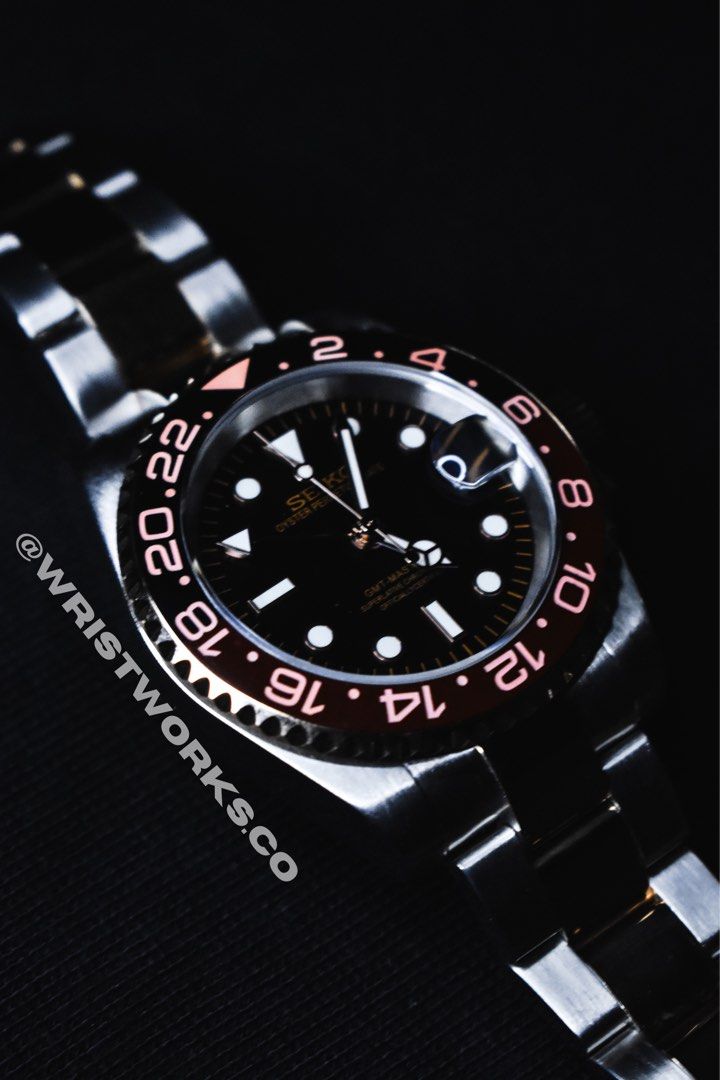 [INSTOCK] SEIKO MOD TWO TONE GMT MASTER II ROOTBEER 40MM, Men's Fashion ...