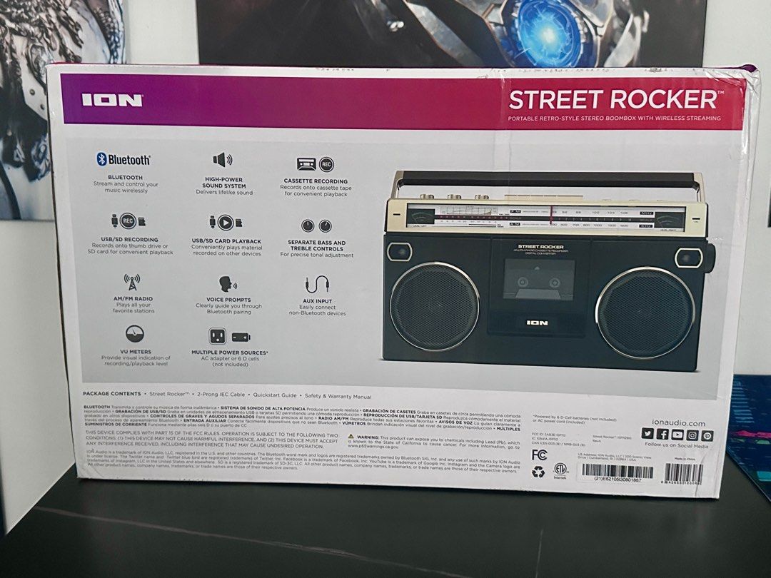 Ion Audio 1980s style Bluetooth Boombox, Audio, Portable Music Players ...