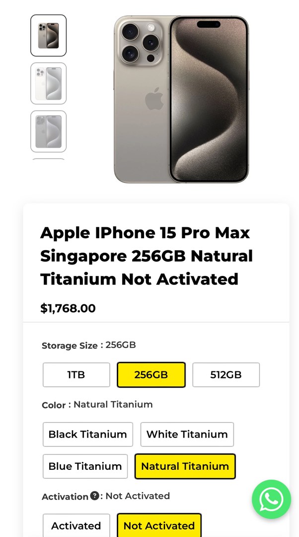 iPhone 15 Pro Max Natural Titanium 256GB, Mobile Phones & Gadgets ...