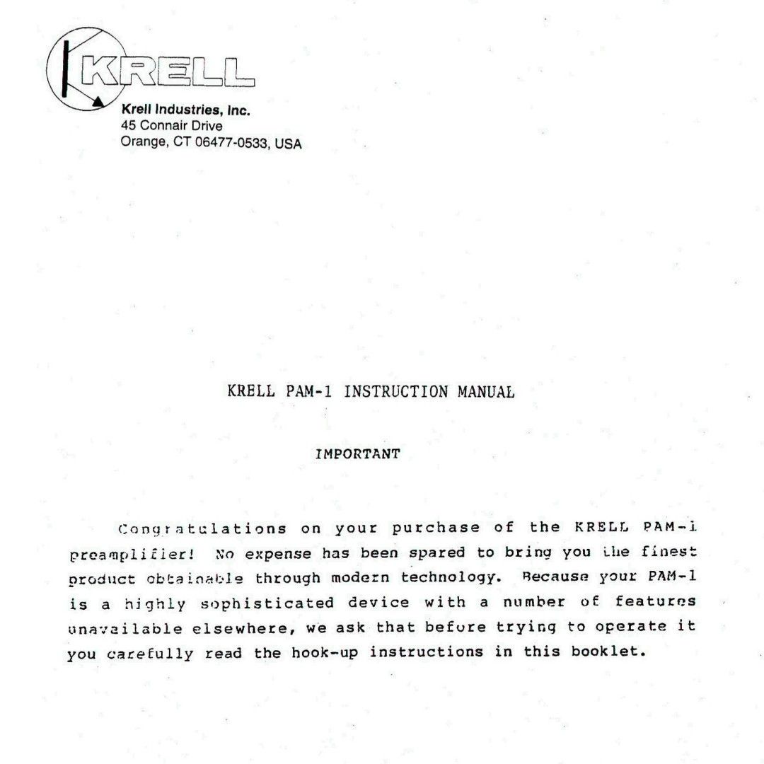 KRELL PAM-1 Preamplifier with MC and MM Phono and separate power supply ...