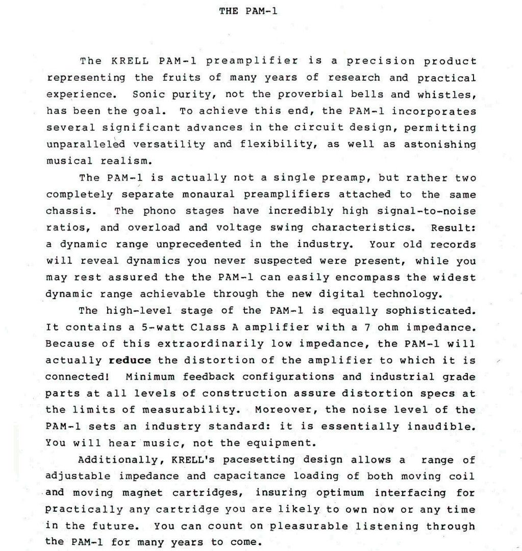 KRELL PAM-1 Preamplifier with MC and MM Phono and separate power supply ...