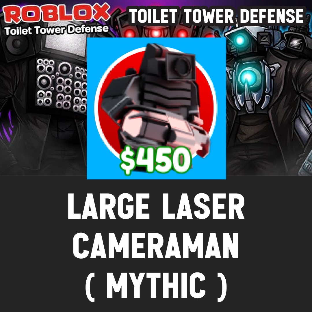 Large Laser Cameraman Toilet Tower Defense Units, Video Gaming, Gaming ...