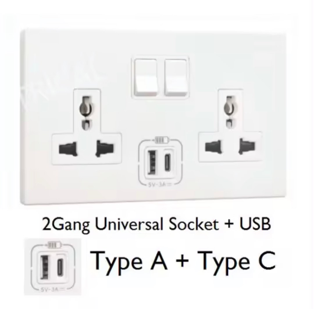 Legrand 2 gang universal / multistandard socket + USB, TV & Home ...