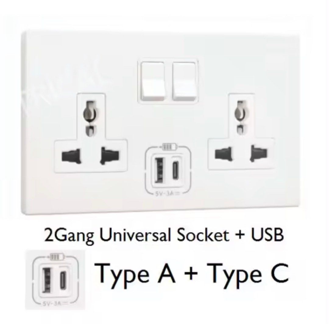 Legrand 2 gang universal / multistandard socket + USB, TV & Home ...