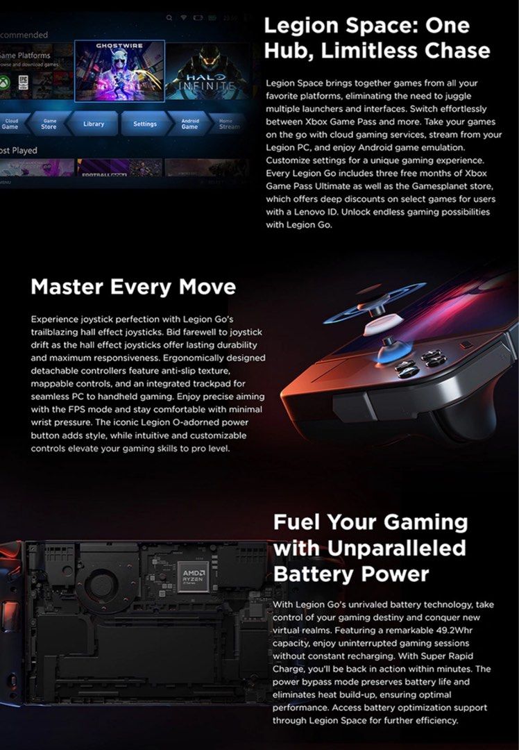 Lenovo Legion GO 8APU1 83E1002XSB – Ryzen Z1 Extreme 512GB SSD, 8.8 ...