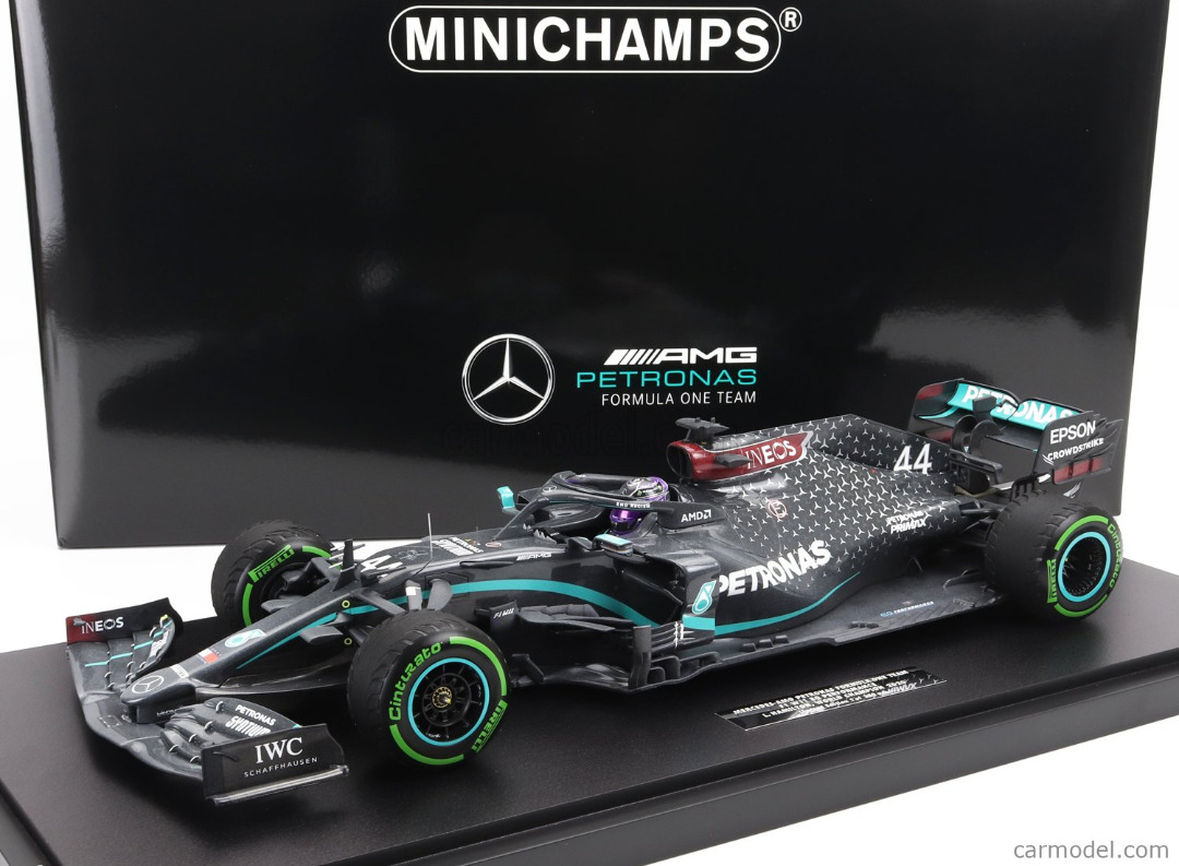 Lewis Hamilton 2020 world champion Mercedes Minichamps 1/12nd scale ...
