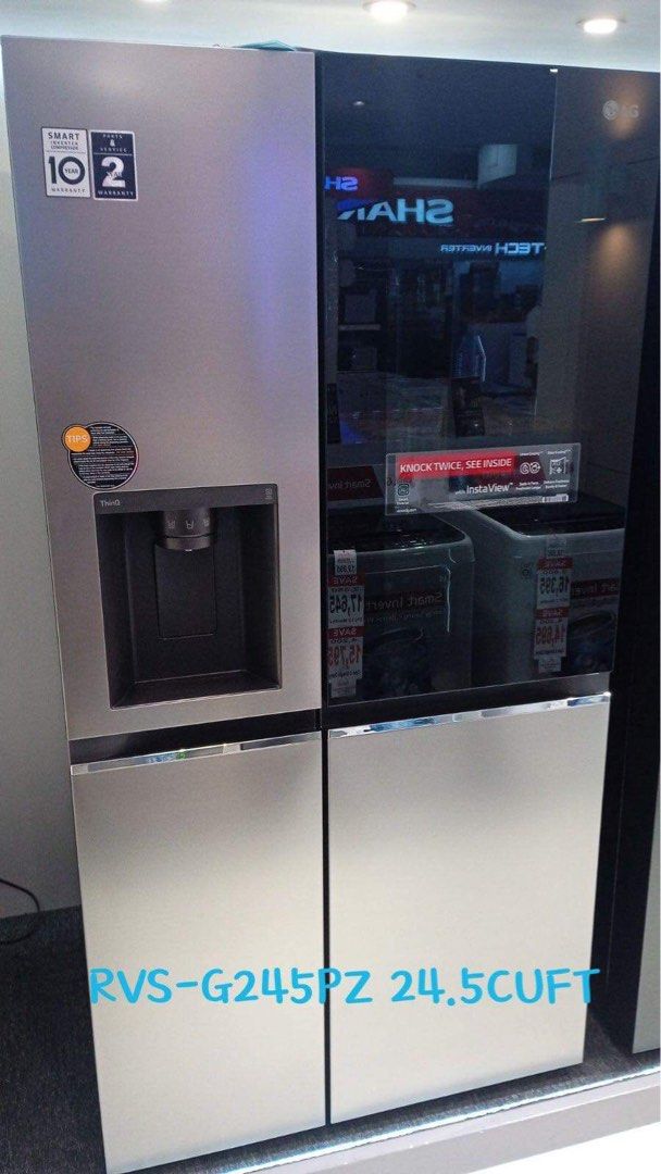 LG INSTAVIEW INVERTER REFRIGERATOR RVS-G245PZ RVS-X238MC RJF-Q242GS, TV ...