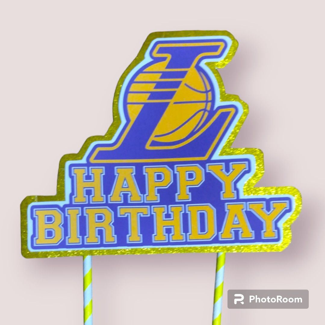 Los Angeles Lakers NBA Team Basketball Theme Birthday Party Banner ...
